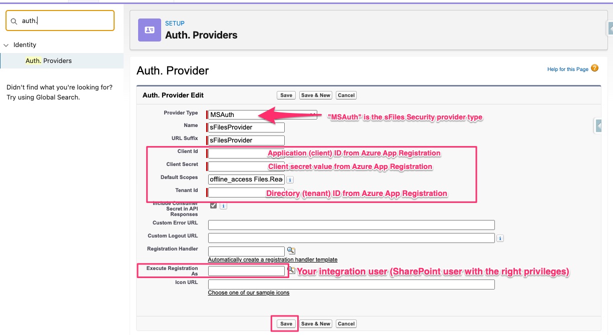 Set up sFiles Security Add-on