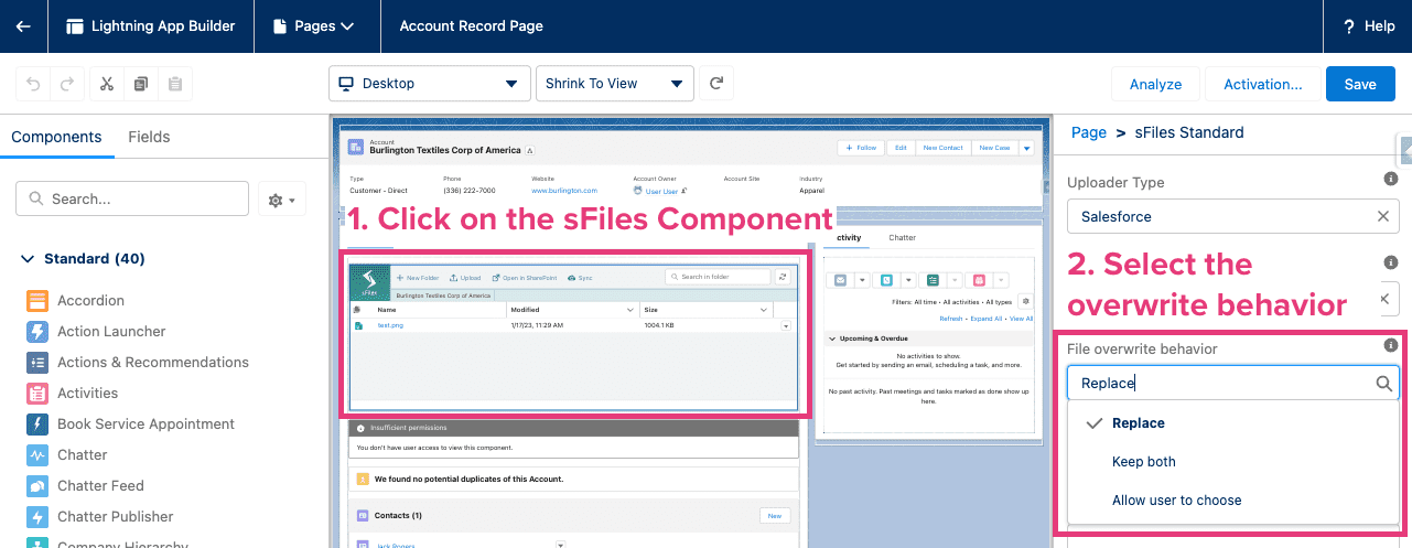 Change file conflict behavior
